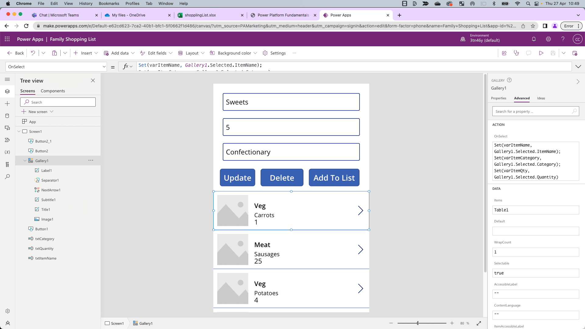 Power Platform Practice: Build a Shopping List App for your family ...