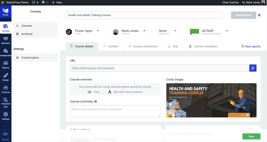 Setting Up a Health and Safety Training Course with Single Sign-On to ...