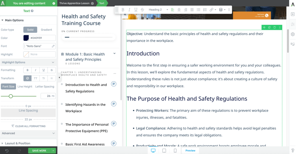 Setting Up a Health and Safety Training Course with Single Sign-On to ...
